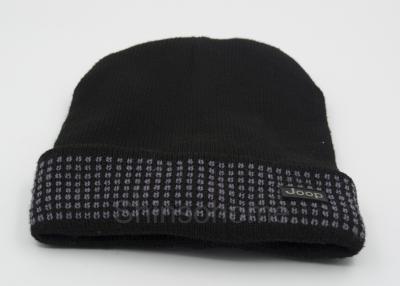 Cina Cotone nero dei cappelli del Beanie degli uomini di inverno degli adulti tricottato per gli sport 58 cm in vendita