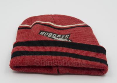 Cina Cappelli neri rossi su ordinazione che tricottano, cappucci del Beanie del cotone di inverno per gli uomini/donne in vendita