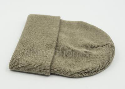 Cina Cappelli flessibili normali Brown del Beanie degli uomini di inverno di miscela del cotone per gli adulti in vendita