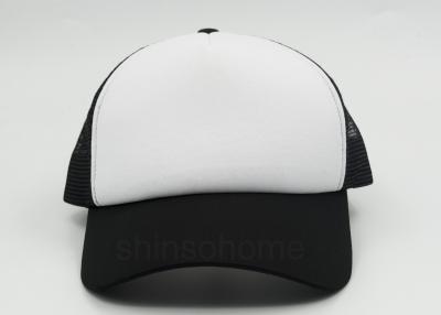 Cina 5 cappelli in bianco del camionista della maglia dei berretti da baseball in bianco e nero normali del pannello per gli uomini in vendita
