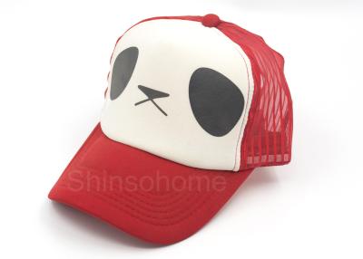 Cina Rosso e bianco su misura del poliestere del cappuccio di cinque del pannello della maglia cappelli del camionista in vendita