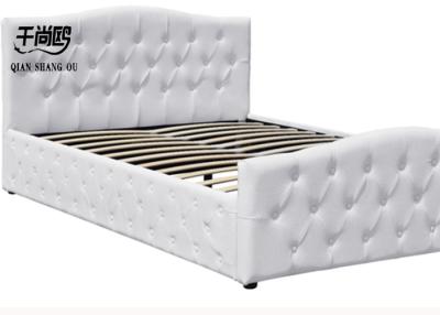 Chine la tête de lit Bouton-tuftée de courbe de tissu de velours a amorti le lit de stockage de plate-forme d'ascenseur de gaz à vendre