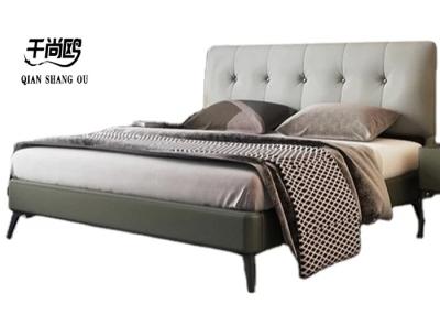 Chine Matériel en cuir tapissé de toile de lit de bouton minimaliste de traction à vendre
