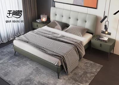 Chine Matériel en cuir tapissé de toile de lit de bouton minimaliste de traction à vendre