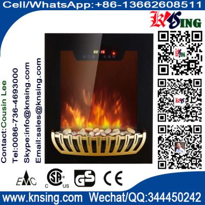 China Llama de cristal moderada plana del negro LED de la chimenea del calentador de la exhibición eléctrica montada en la pared del dígito (combustible) de los guijarros EF590/EF591 en venta