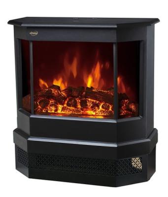 China Wooden Stove Fireplace Space Room Heater 3 Sided Log flame effect EF330 best sell Ningbo Manufacturer Black cast en venta