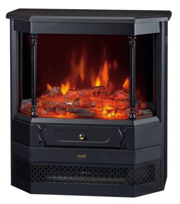 China Freestanding stove electric fireplace space room heater 3 sided logset flame effect Roman pillar EF332A EU Style en venta