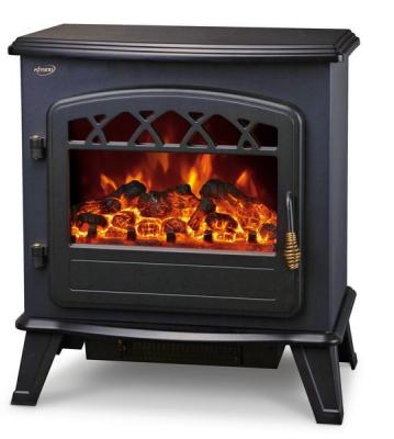 China electric fireplace heater log burning flame effect antique stove ND-181M cheap space room heater black cast en venta