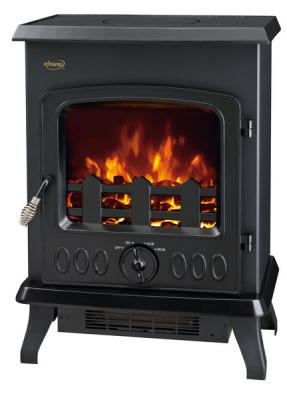 China electric fireplace heater 3D LED flame effect real log antique stove ND-188T freestanding black cast space room heater en venta