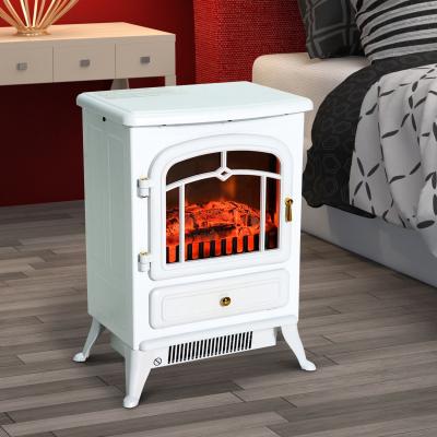 China electric fireplace stove ND-180M Metal housing stove cheap space heater indoor two door style white housing en venta