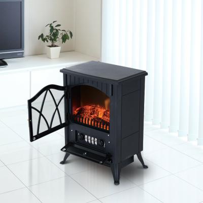 China electric fireplace heater log burning flame effect cheap space heater antique stove ND-18D2P resin logset en venta