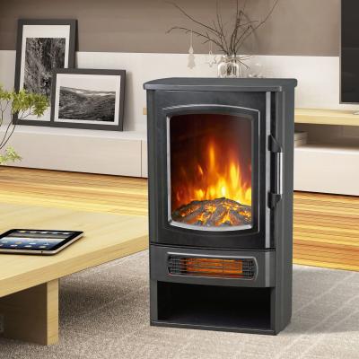 China electric fireplace heater New patented LED flame effect real log antique stove ND-183 freestanding space room heater en venta