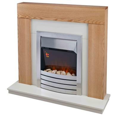 China electric fireplace suite British stove NDY-19ERI-E MDF mantel remote control LED flame effect room heater en venta
