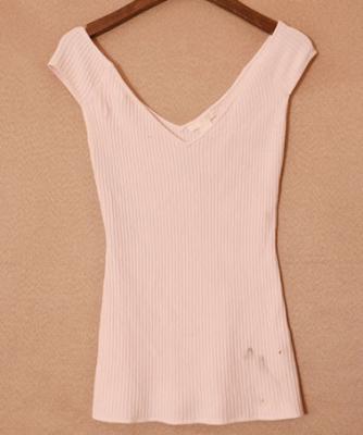 China Sommer-dünner geeigneter V-Ausschnitt bekleiden Baumwolle Nylon 22% das 78% der Spitzenfrauen zu verkaufen
