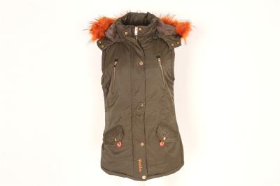 China Zufällige lange Olive Black Ladys Utility Gilet-Weste füllte ärmelloses Gilet auf zu verkaufen