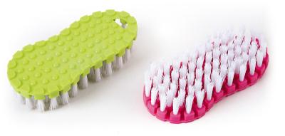 Cina Floor Plastic Brush With Green And Red Head White Stiff Bristle in vendita