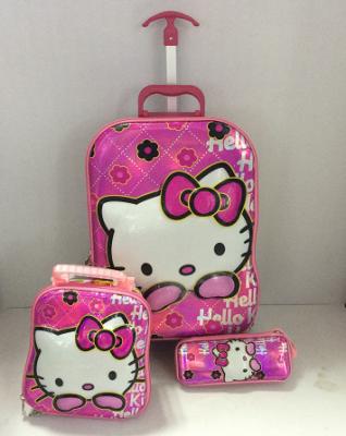 China Equipaje caliente de los niños del Hello Kitty de la venta 6D 3 PC en venta