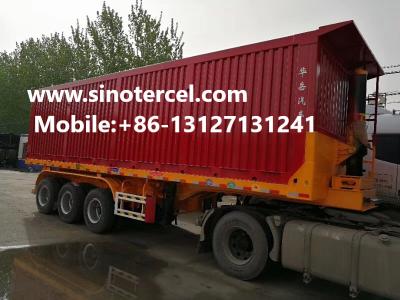 중국 OEM 스틸 틱퍼 반 트레일러 ISO SGS 수압 시스템 30-50 톤 빨간색 판매용