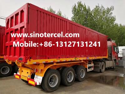 중국 OEM 스틸 틱퍼 반 트레일러 ISO SGS 수압 시스템 30-50 톤 빨간색 판매용