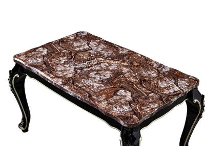 Cina Ebony Nordic Marble Dining Table scolpito pittura di lusso, tavolo da pranzo europeo di stile in vendita