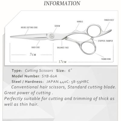 Chine Poignée confortable adaptée aux besoins du client de coiffure de tranchants professionnels de ciseaux à vendre