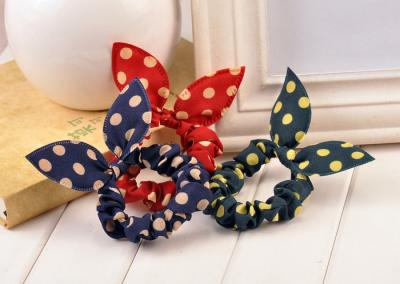 Cina Capelli Scrunchies delle orecchie del coniglietto del punto di Wave per capelli spessi, fatto a mano in vendita