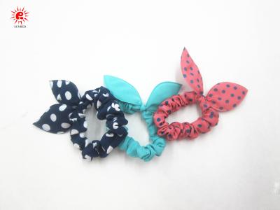 Cina Supporto rotondo della coda di cavallo dei prodotti per i capelli dello scrunchie del punto dell'orecchio di coniglio di Bule Red Green per le signore in vendita