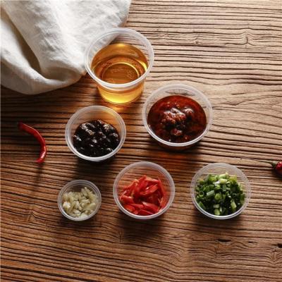 Cina Le specifiche multiple di plastica eliminabili hanno munito Mini Sauce Cup With Lid di cardini in vendita