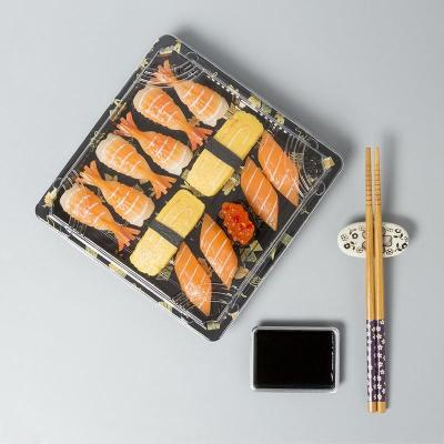 Cina Vassoi asportabili dei sushi di alimento del quadrato del partito di plastica eliminabile giapponese del contenitore con il coperchio in vendita