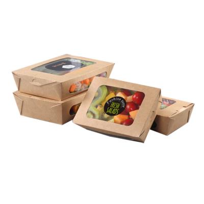 Cina Le ciotole di carta eliminabili del commestibile di rettangolo 29oz portano via i contenitori di carta di insalata che imballano per il ristorante in vendita