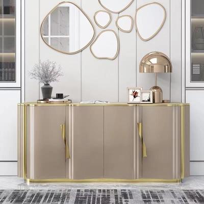 Chine Buffet en bois solide plaqué de buffet de Cabinets d'hôtel de luxe d'acier inoxydable à vendre