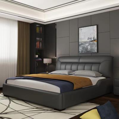 Chine Lit moderne de cuir de stockage de lit en cuir de luxe mou d'hôtel à vendre