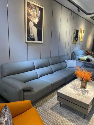Chine Éponge Sofa Bed Blue Leather fait sur commande de courbure 3.25m pour la maison d'hôtel à vendre