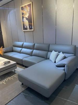 Chine Éponge Sofa Bed Blue Leather fait sur commande de courbure 3.25m pour la maison d'hôtel à vendre