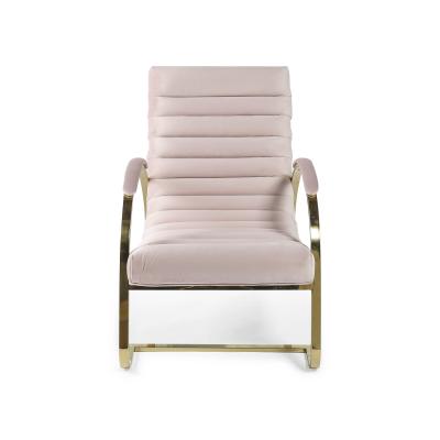 중국 5성급 호텔 분홍색 붓지 벨벳 현대식 싱글 시트 fauteuil 커스터마이징 판매용