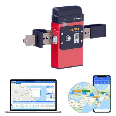 China Cerradura de las barras de hierro de Jointech JT705A de la cerradura de la barra de GPS de la seguridad con el aviso Geofencing de la voz en venta