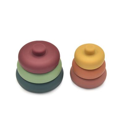 Китай Вокруг младенца 80mm штабелируя силикон 100% качества еды игрушки Teethers продается