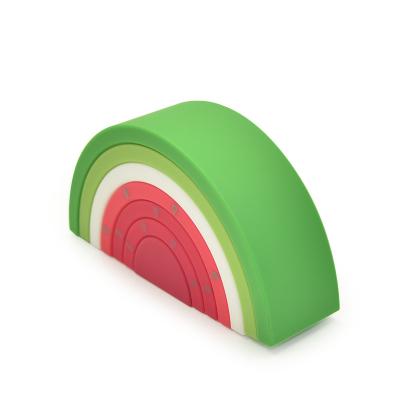 China Wassermelone formen Stapel-Spielzeug FBAs des Regenbogen-EN71 Silikon-Baby-Stapler freien zu verkaufen