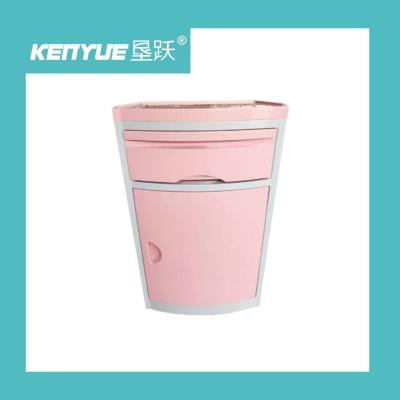 중국 병원 침대를 위해 제공된 분홍색 143X130mm 환자 ABS 머리맡 탁자 판매용