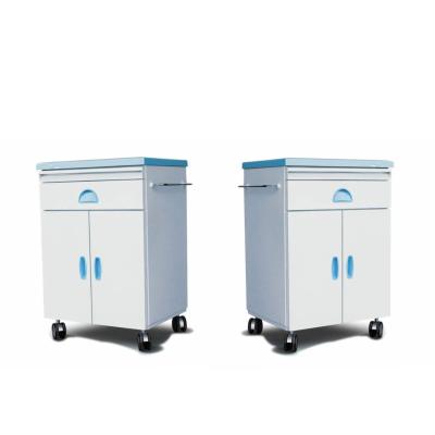 중국 병원 사용을 위한 4 바퀴와 푸른 병원 머리맡 탁자 판매용