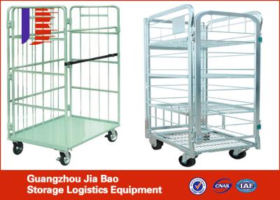 Cina Tre lati che rotolano il carrello logistico piegante ISO9001 del carrello mobile di stoccaggio in vendita