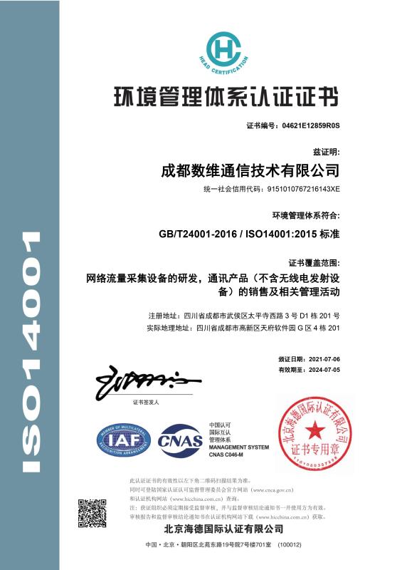 ISO14001 - Chengdu Shuwei Communication Technology Co., Ltd.