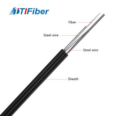 중국 지원받은 FTTH 4 핵심 G657A1 G657A2 그주리스치 평평한 광 섬유용 드롭 케이블 본인 판매용
