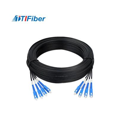 중국 LC SC 연결기 야외 광섬유 패치 코드와 100m FTTH 드롭 케이블 판매용