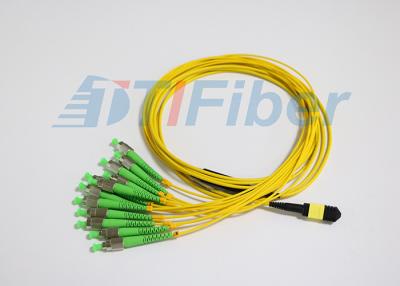 Chine Noyau MPO du jaune 12 aux câbles optiques de correction de fibre de FC pour le réseau de télécom à vendre