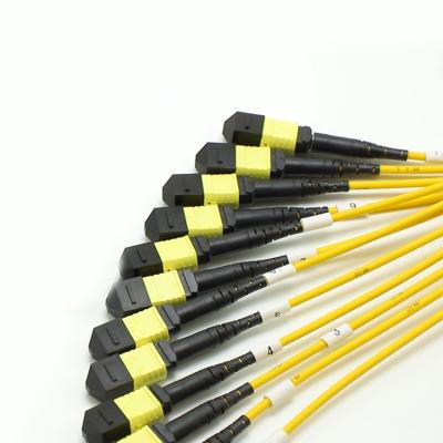 China Niedrigverlust MPO Fanout Kabel Großmenge Kern 1M 144F SMG657A1 MPO APC zu MPO APC Breakout Fiber Optic Patch Cord zu verkaufen