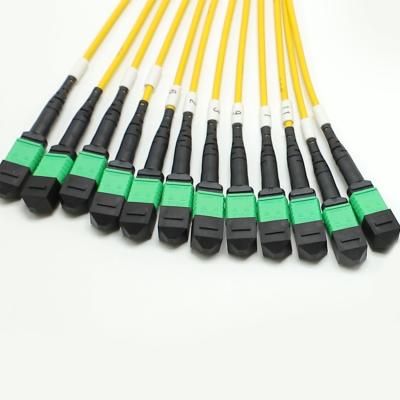 China Niedrigverlust MPO Fanout Kabel Großmenge Kern 1M 144F SMG657A1 MPO APC zu MPO APC Breakout Fiber Optic Patch Cord zu verkaufen
