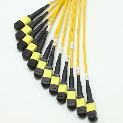 China Niedrigverlust MPO Fanout Kabel Großmenge Kern 1M 144F SMG657A1 MPO APC zu MPO APC Breakout Fiber Optic Patch Cord zu verkaufen
