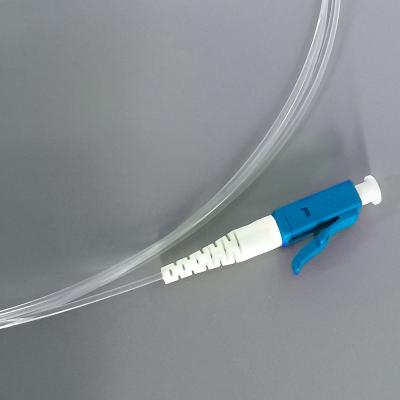 China Simplex transparente del cordón de remiendo de la fibra óptica de FTTH LC UPC invisible en venta