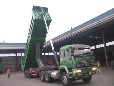 China Tração atrás do camião basculante Reboque, Semi Gooseneck Semi Reboque Flatbed 40m3 Carregando Peso à venda